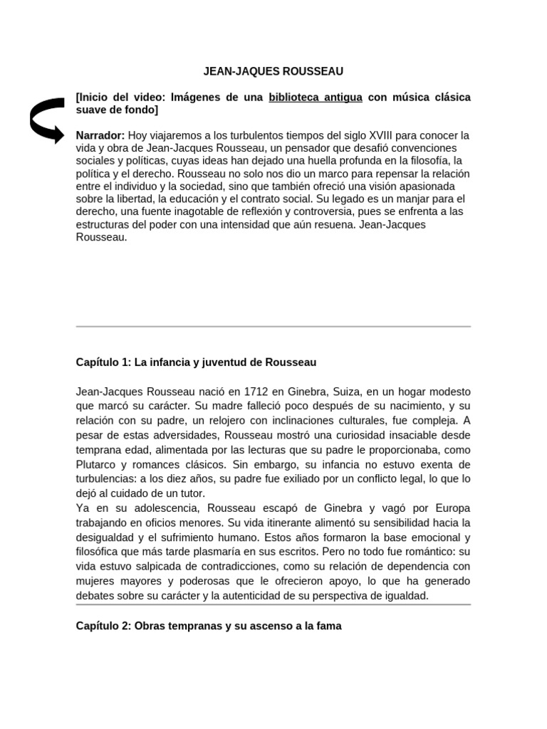 Biografía de Jean-Jacques Rousseau | PDF | Jean-Jacques Rousseau ...