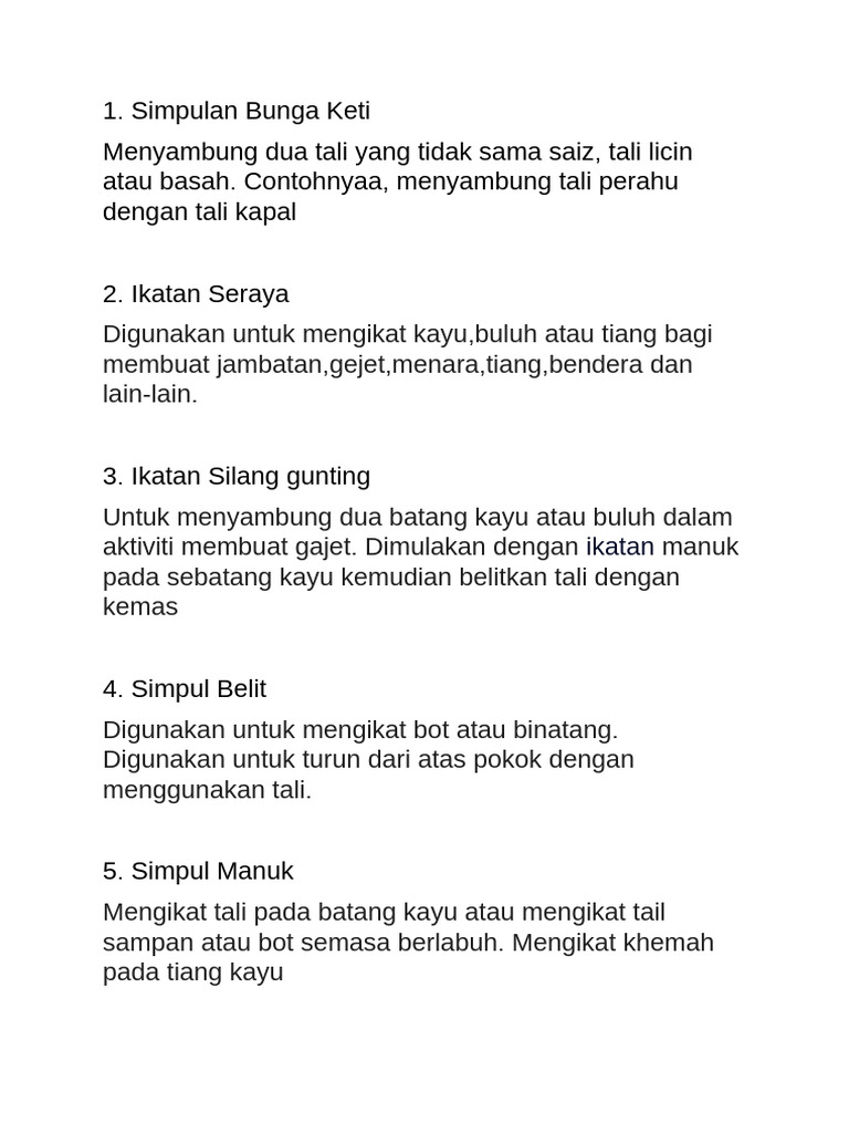 Ikatan Dan Simpulan | PDF