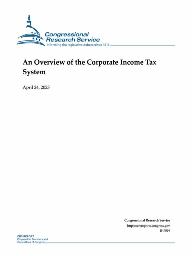 An Overview of The Corporate Income Tax System | PDF | Corporate Tax In ...