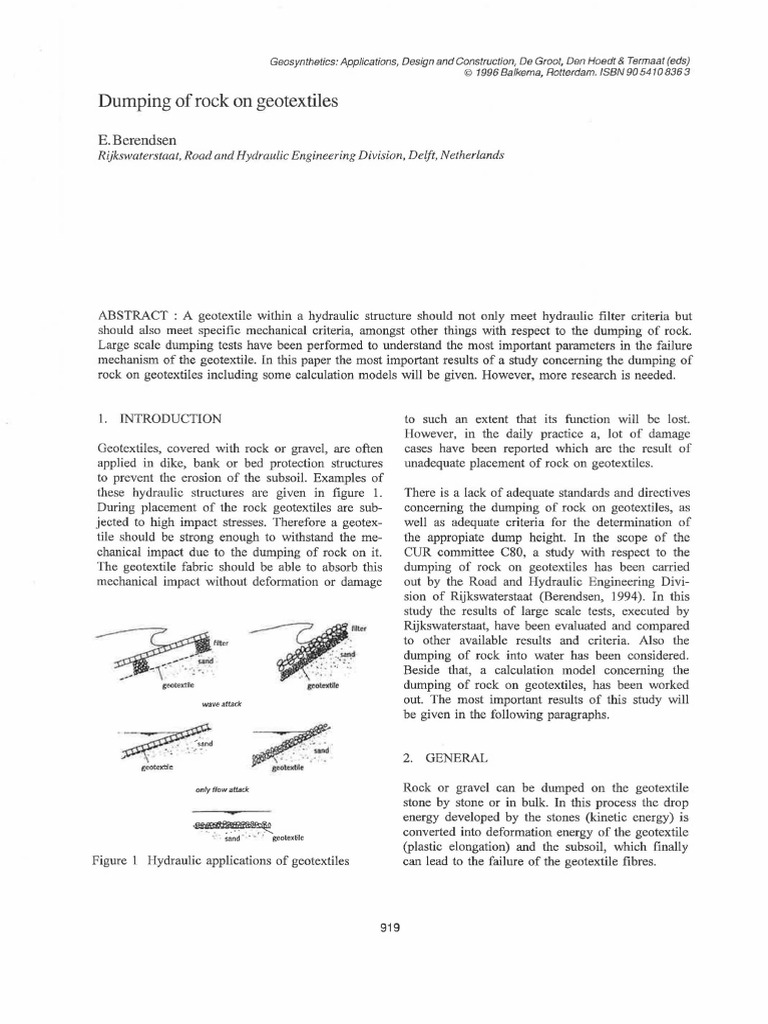 5 Dumping of Rock On Geotextiles | PDF | Mass | Yield (Engineering)