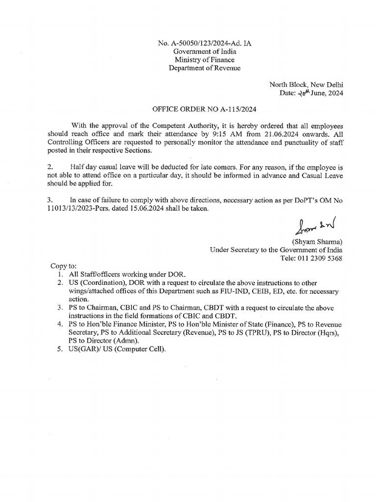 Attendance Circular | PDF