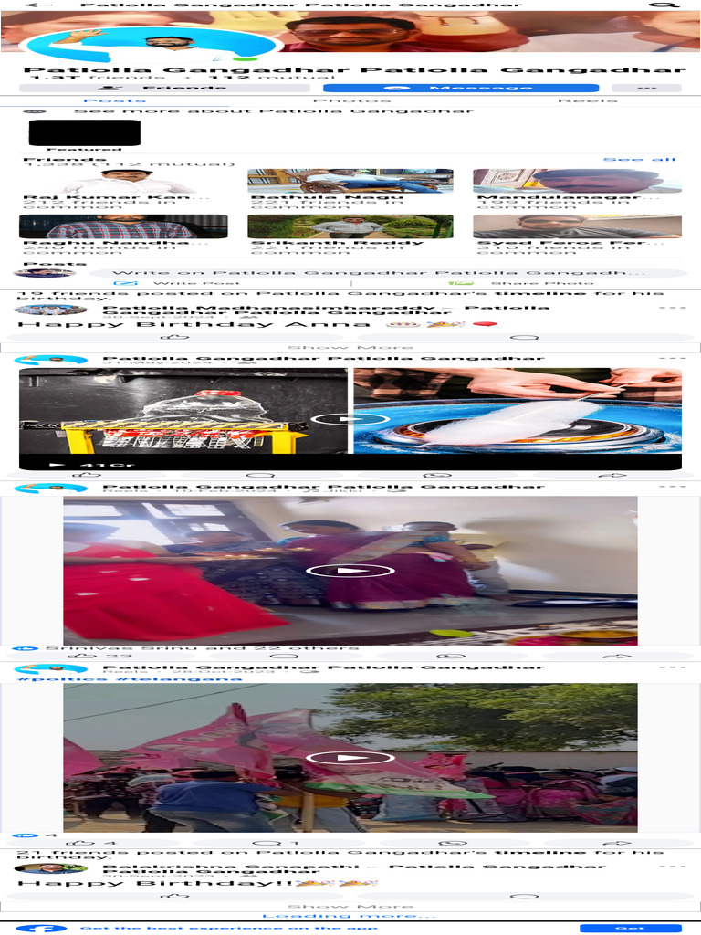 Patlolla Gangadhar's Social Highlights | PDF