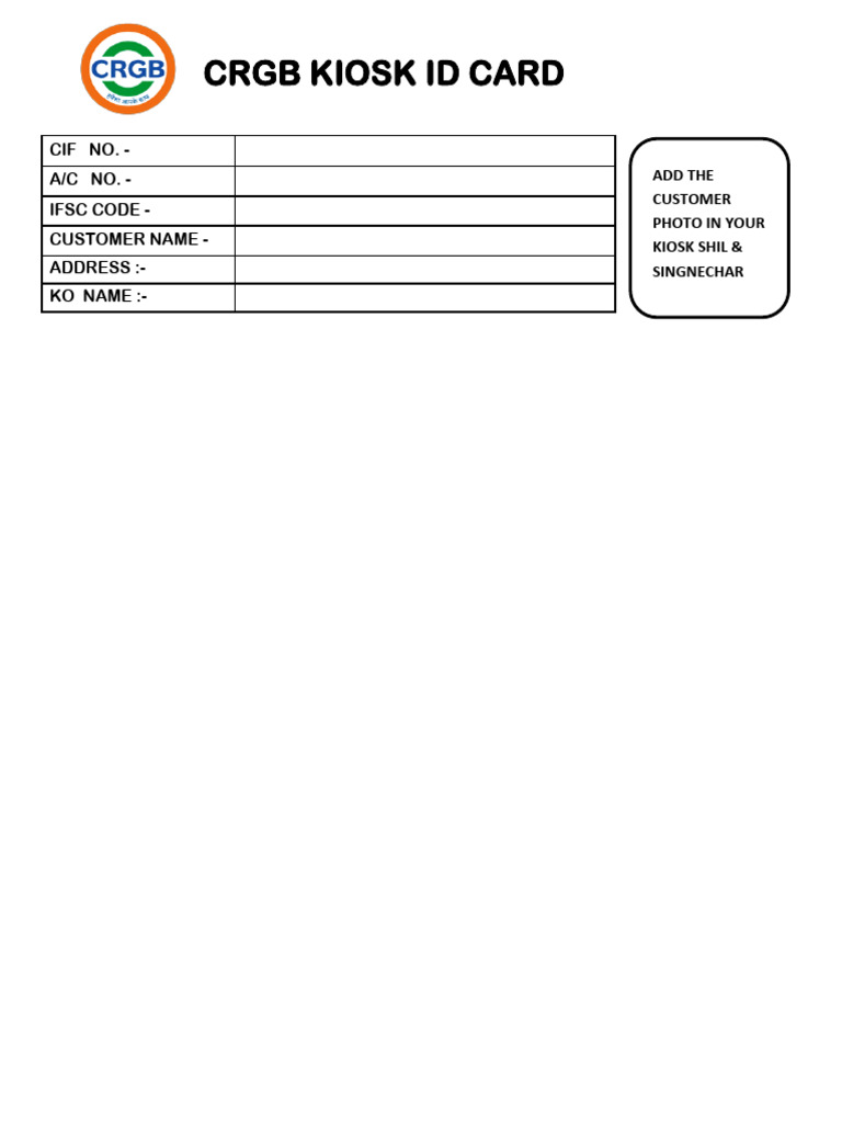 CRGB Kiosk ID Card Instructions | PDF