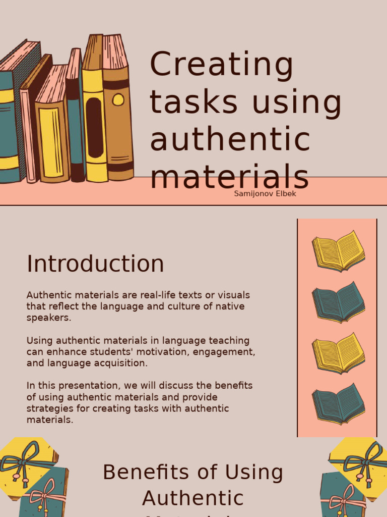 Creating tasks usnig authentic materials | PDF | Language Education ...