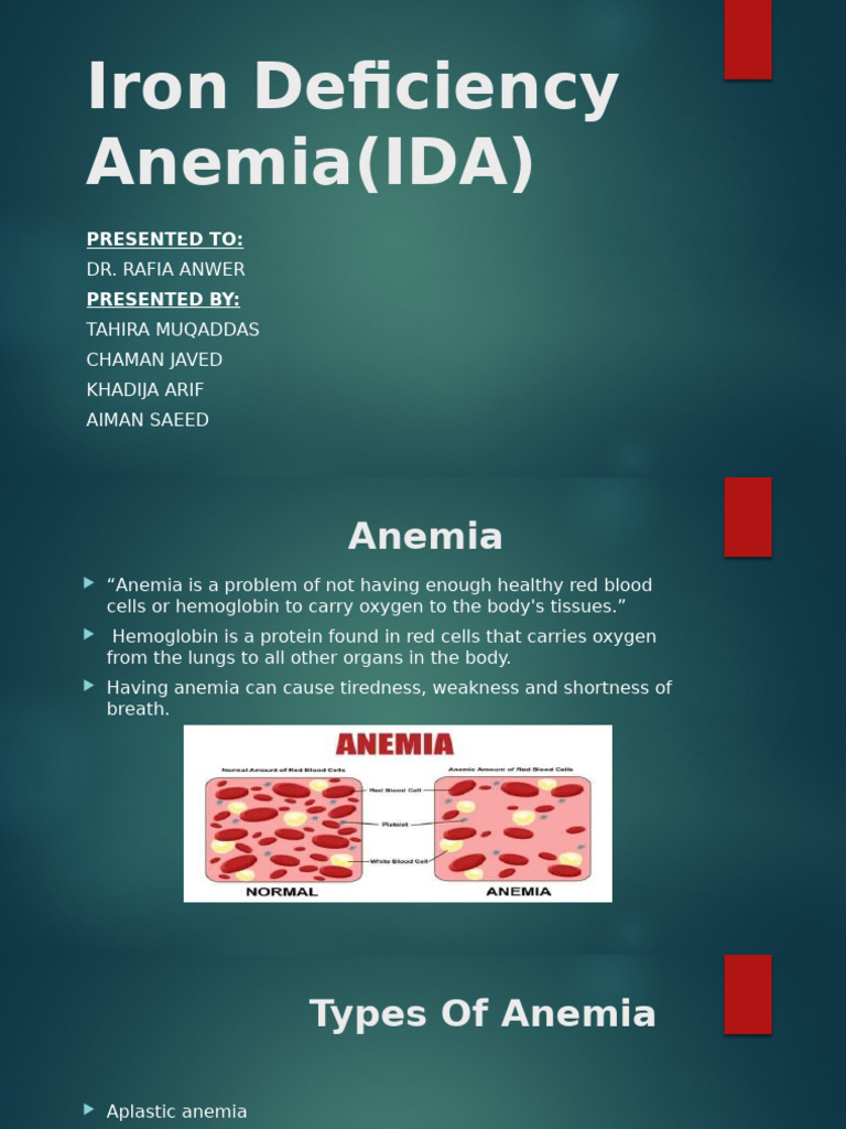 Iron Deficiency Anemia(IDA) | PDF | Anemia | Hematology