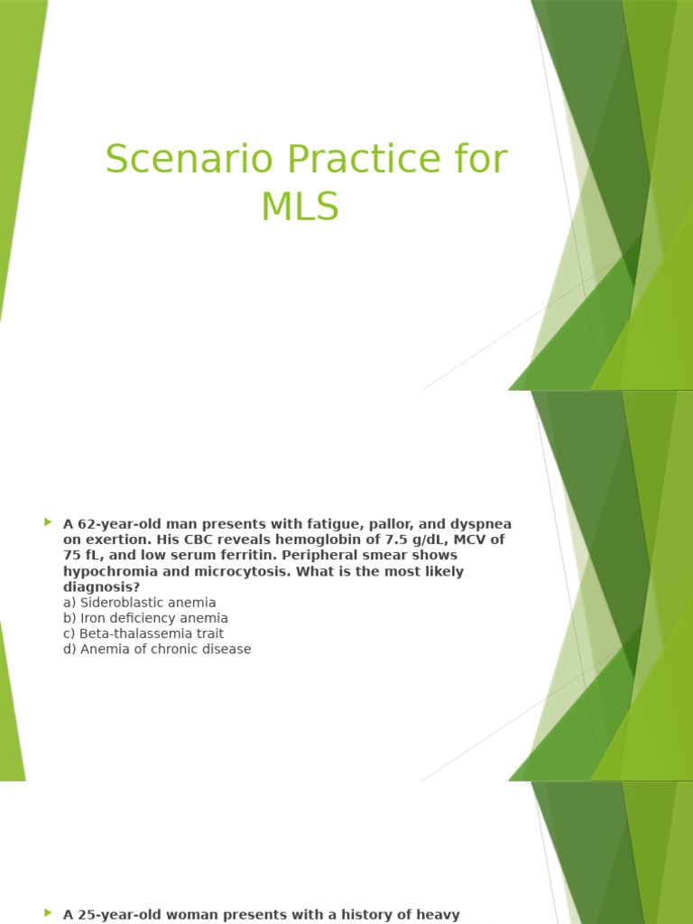 Scenario Practice For MLS | PDF | Anemia | Blood