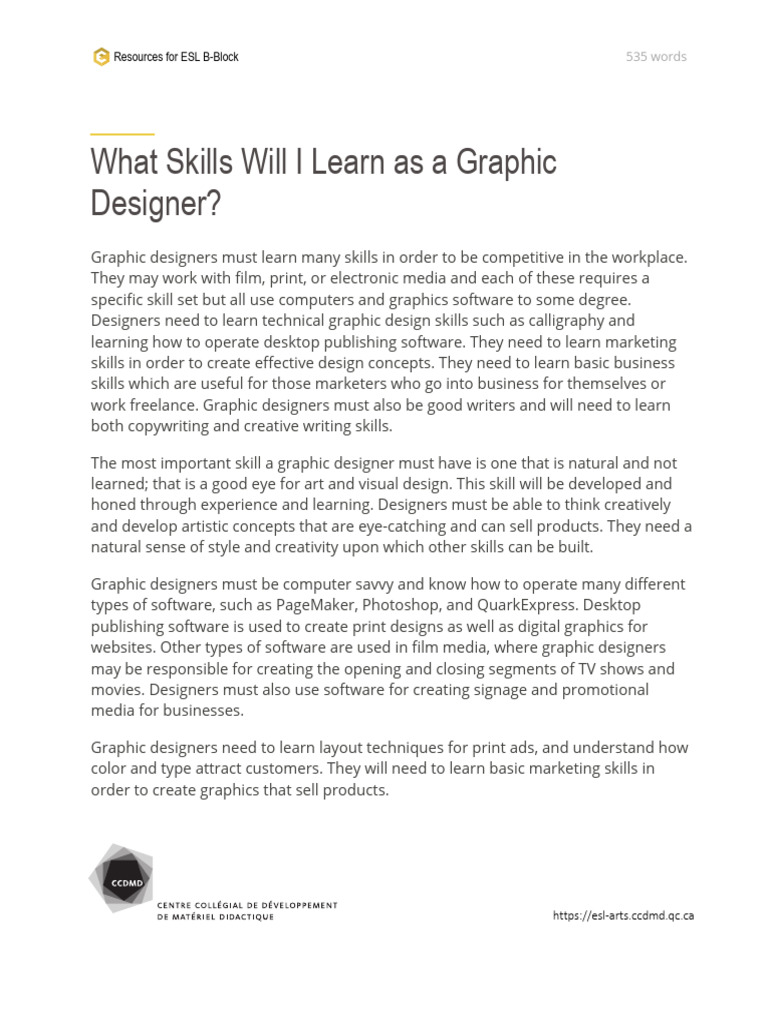 16 Graphic Design What Skills Will I Learn As A Graphic Designer | PDF ...