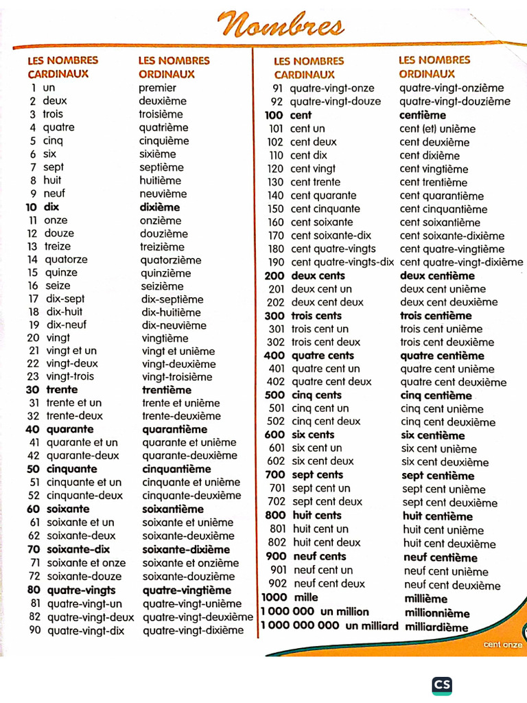 Les Nombres (French) | PDF
