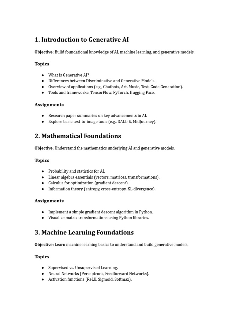Generative AI Curriculum | PDF | Artificial Intelligence | Intelligence ...