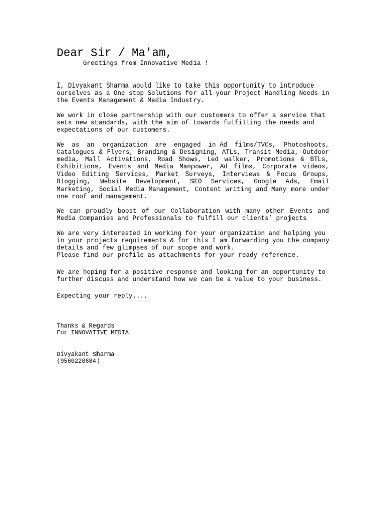 Covering Letter | PDF