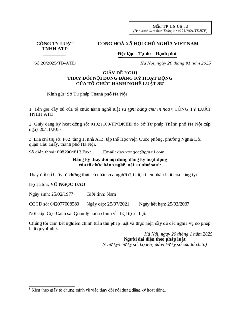 TP-LS-06. de Nghi Thay Doi DKHD TCHNLS | PDF