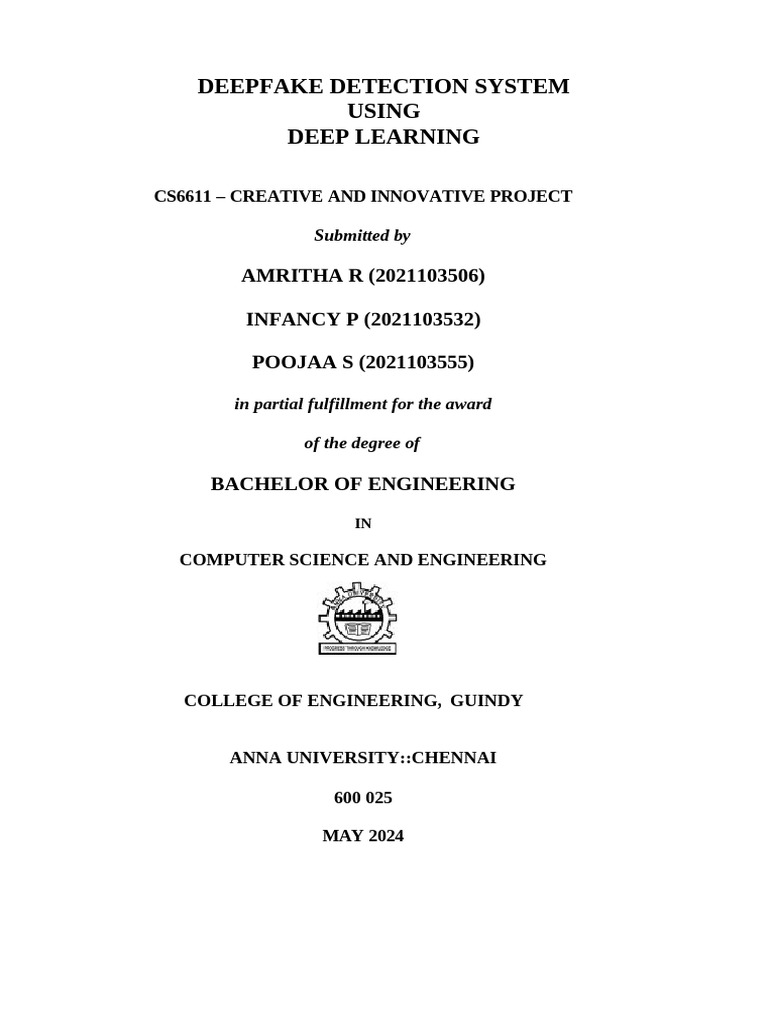 DeepFake Detection System | PDF | Deep Learning | Usability