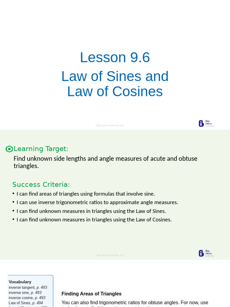 Law of Sines and Cosines Explained | PDF | Trigonometric Functions ...