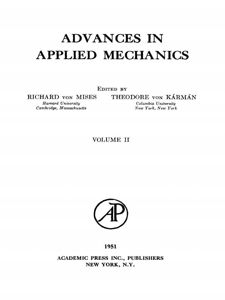 Advances in Applied Mechanics - (1951, Academic Press) | PDF | Turbulence | Reynolds Number