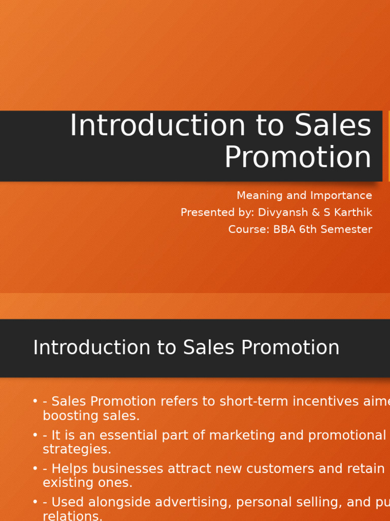 Sales Promotion Presentation Updated | PDF