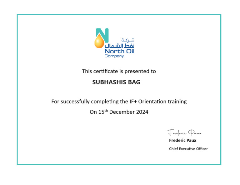 IF+ Orientation Training Certificate | PDF