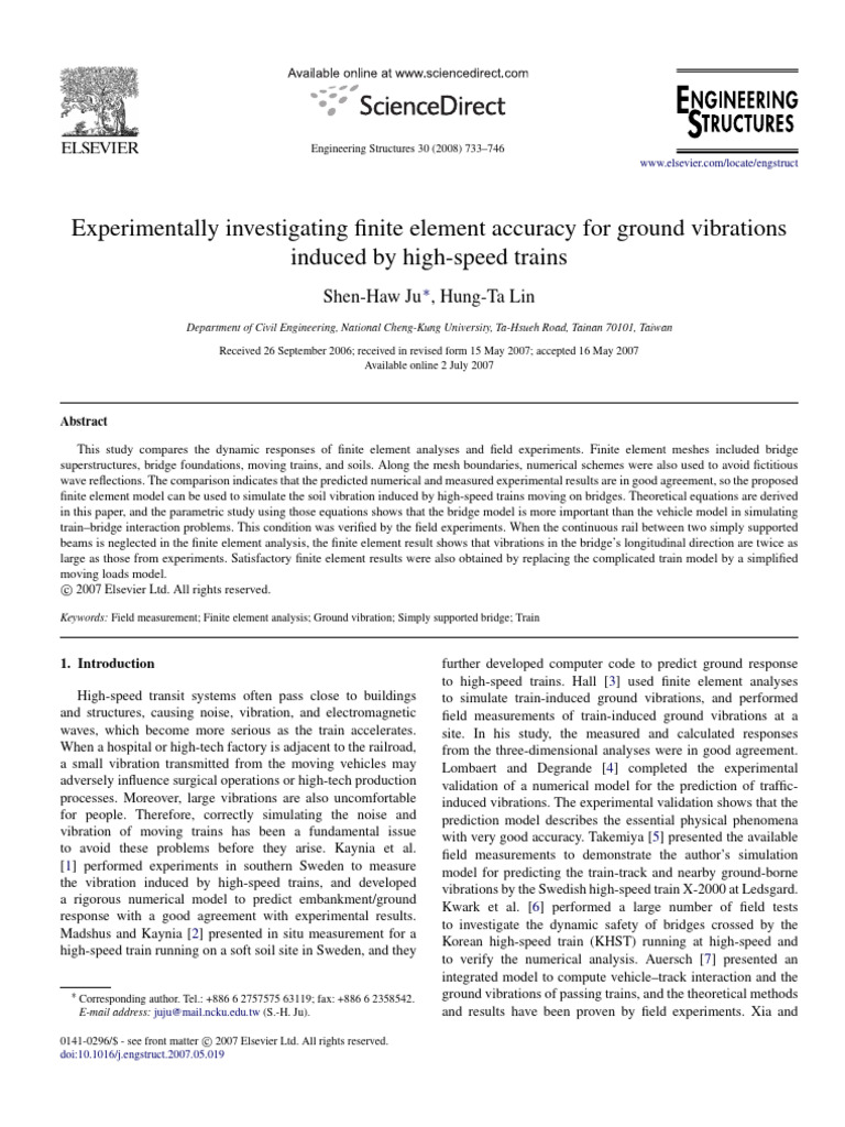 Finite Element Analysis of Train-Induced Ground Vibrations | PDF ...