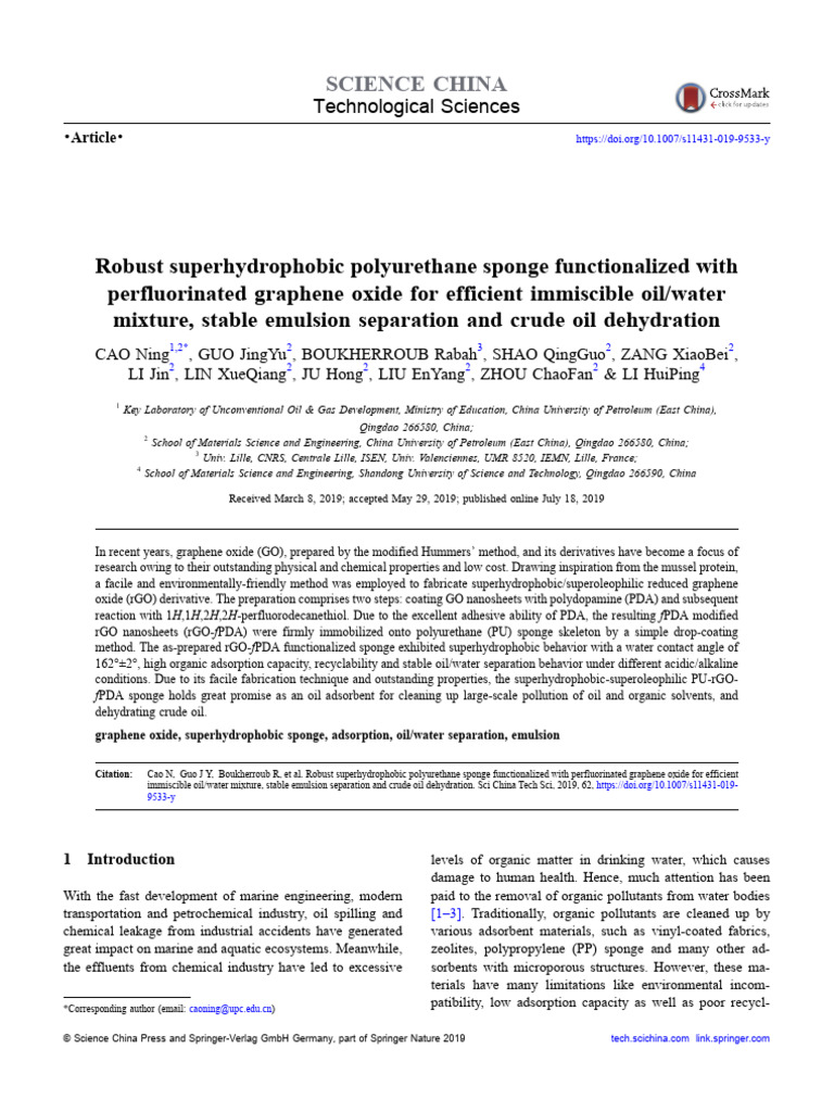 10.1007@s11431 019 9533 y | PDF | X Ray Photoelectron Spectroscopy ...