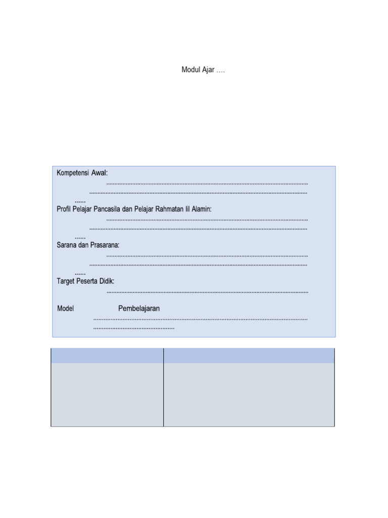 Modul Ajar Pembelajaran PBL Madrasah | PDF