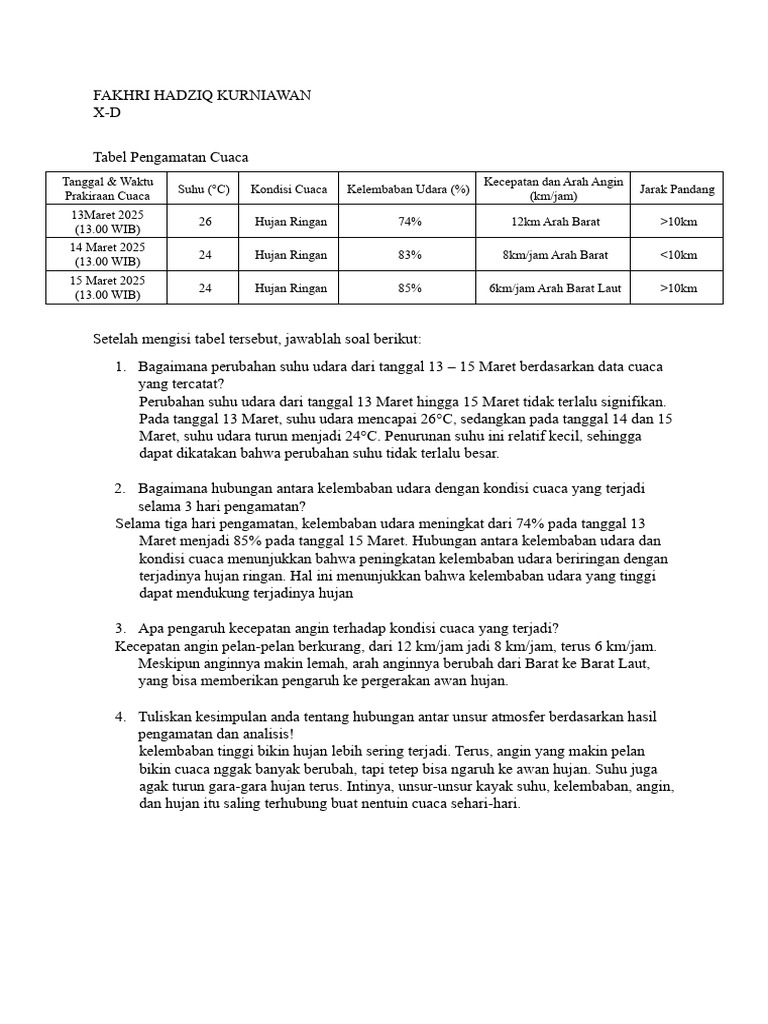 LKPD Iklim & Cuaca a | PDF