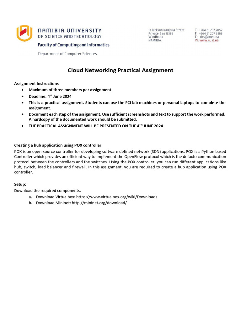 Cloud Networking - Practical Assignment | PDF | Networking Standards ...