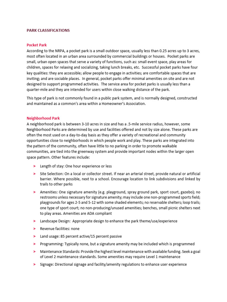 Types of Park (Search More Citatiions) | PDF | Parks | Trail