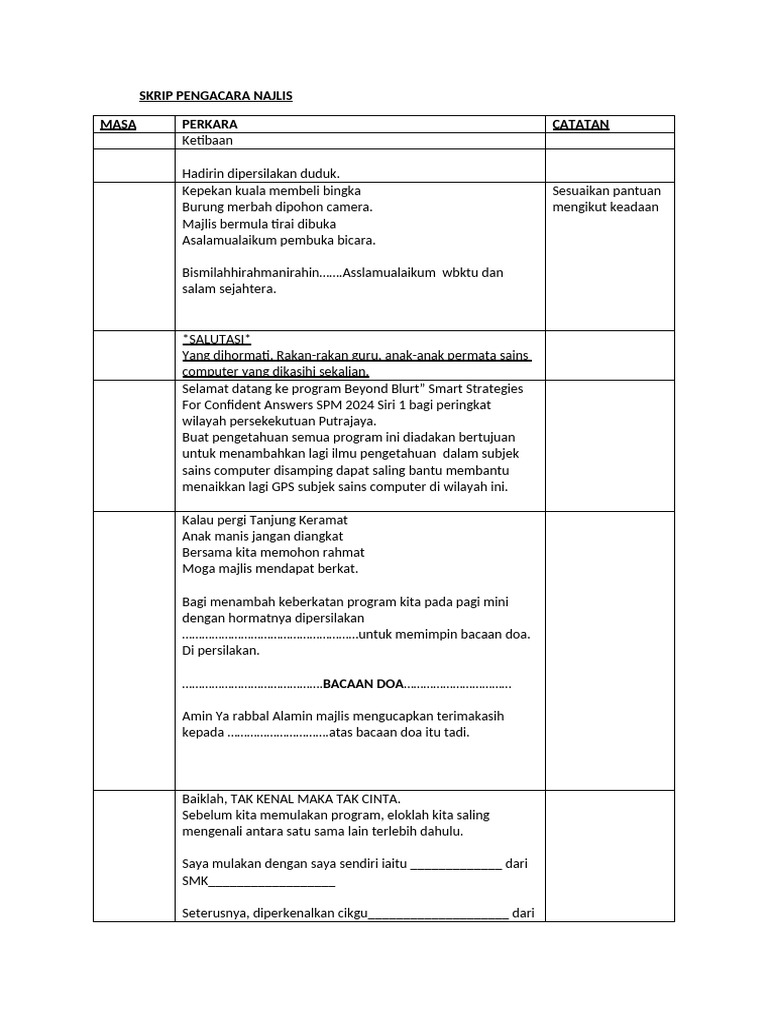 354943790-Skrip-Pengacara-Majlis | PDF