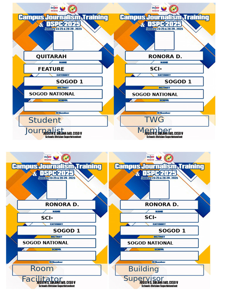 CJ Training DSPC 2025 ID SOGOD 1 | PDF