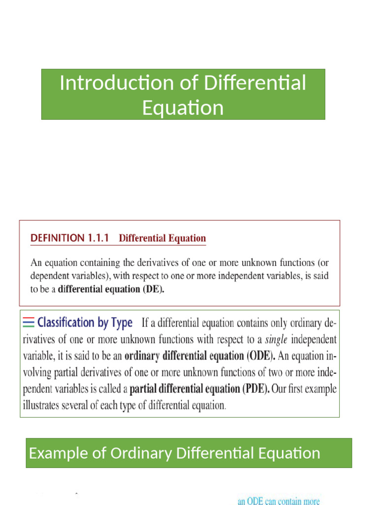 Introduction of Differential Equation | PDF
