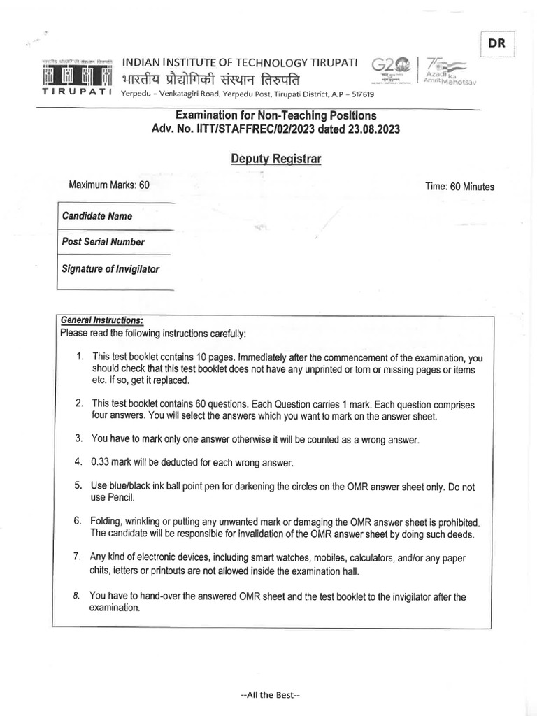 Deputy Registrar 2025 All Hangs | PDF