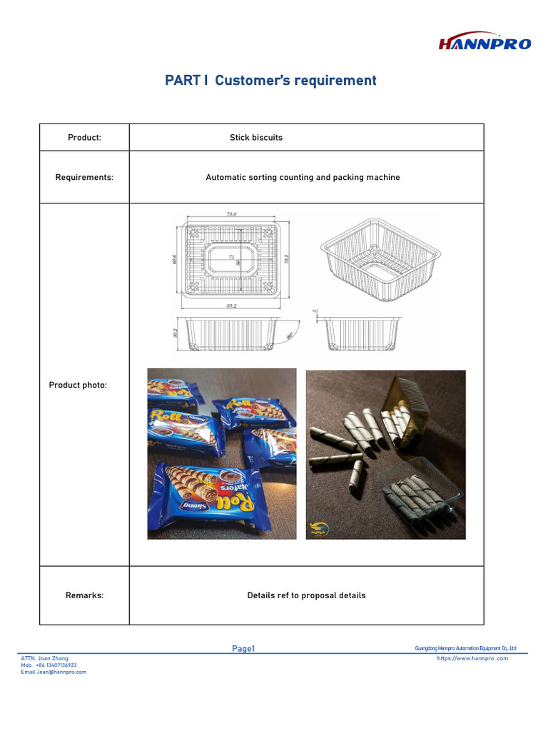 Stick Biscuits Packing Line Quotation From Joan | PDF | Automation | Relay