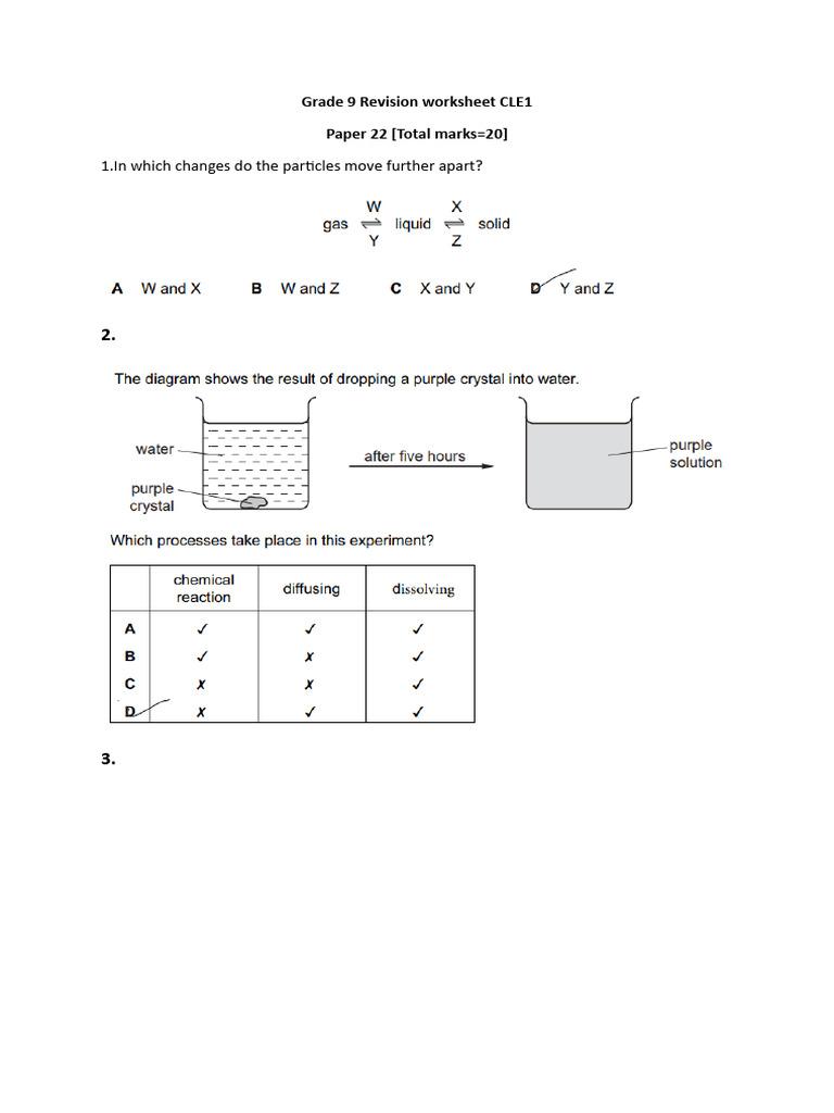 Grade 9 Chemistry Revision Worksheet | PDF | Atoms | Ion