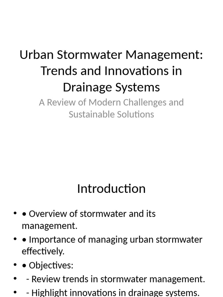 Urban Stormwater Management | PDF