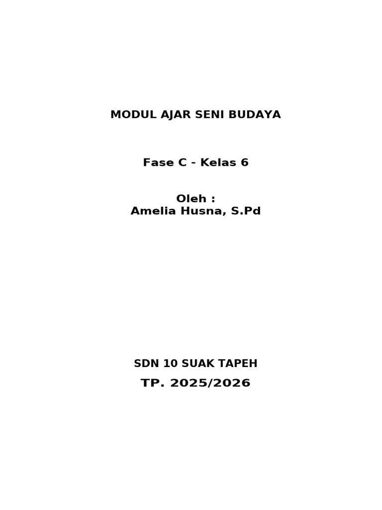 Modul Ajar Seni Budaya TTD | PDF