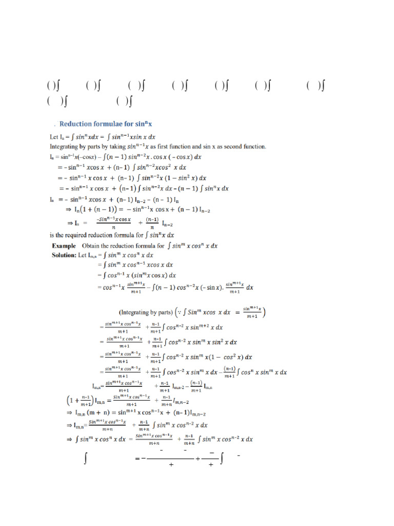 7.reduction Formula | PDF | Elementary Mathematics | Mathematical Logic