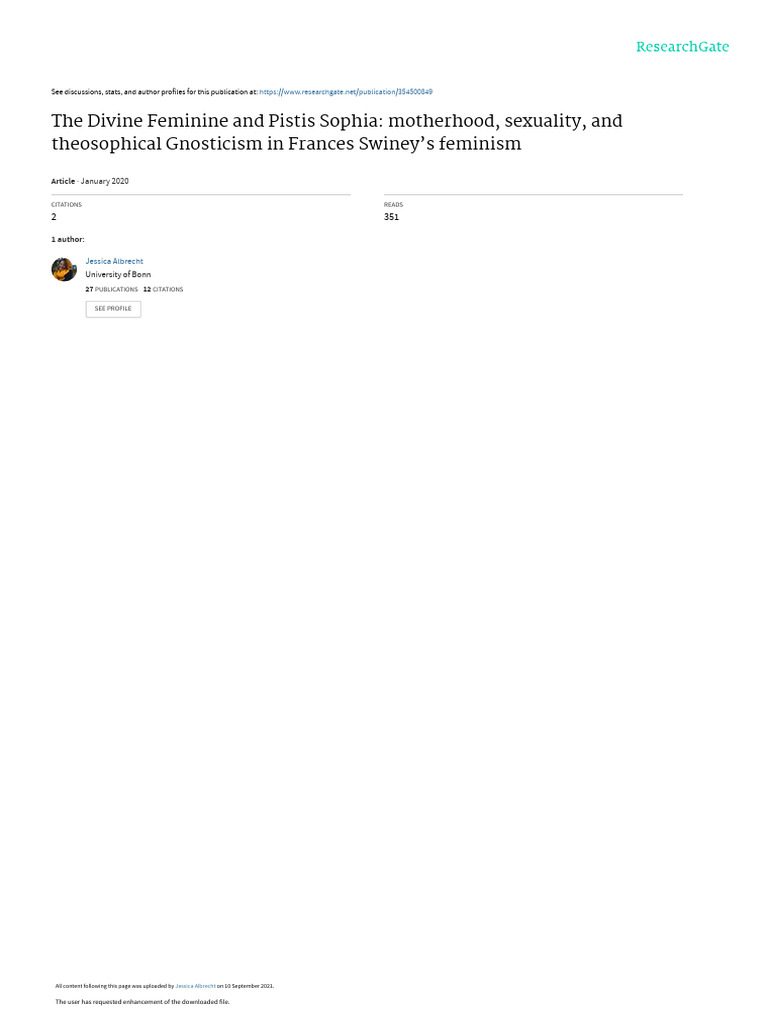 The Divine Feminine and Pist Is Sophia | PDF | Theosophy | Sophia (Wisdom)