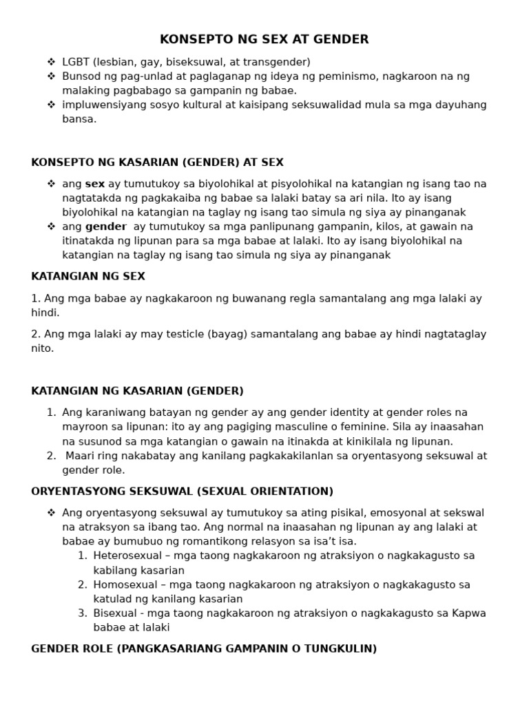 Konsepto NG Sex at Gender | PDF