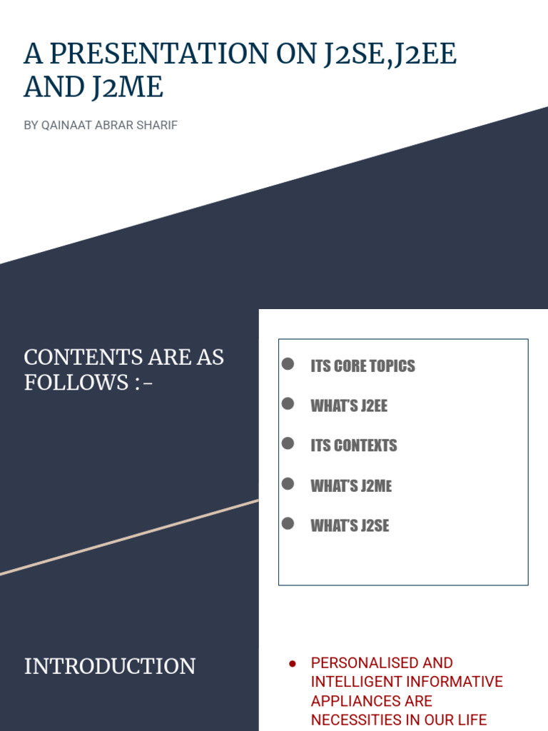 A Presentation On J2se, J2EE and J2ME | PDF | Java (Programming Language) | Mobile App