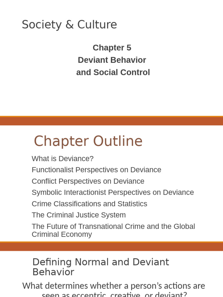 Chapter 5 Deviant Behavior and Social Control | PDF | Deviance ...