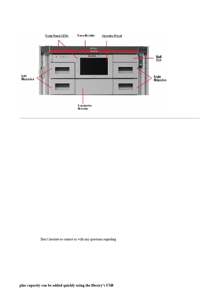 Oracle Sun StorageTek SL150 Server | PDF | Computing | Computer Hardware