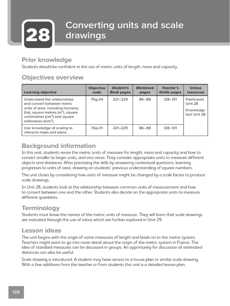 Unit 28 Converting Units and Scale Drawings | PDF | Measurement | Litre