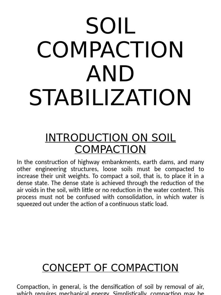 Soil Compaction and Stabilization | PDF | Concrete | Soil