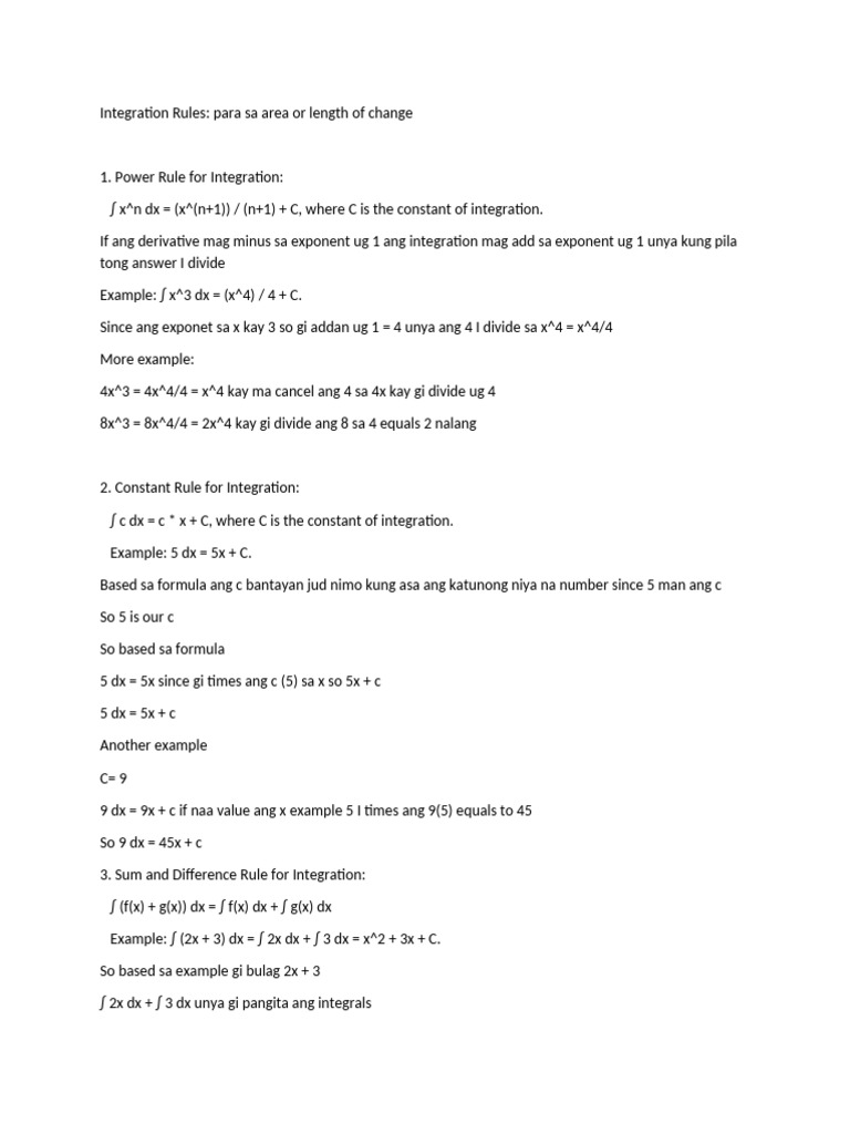 Calculus Integrals | PDF