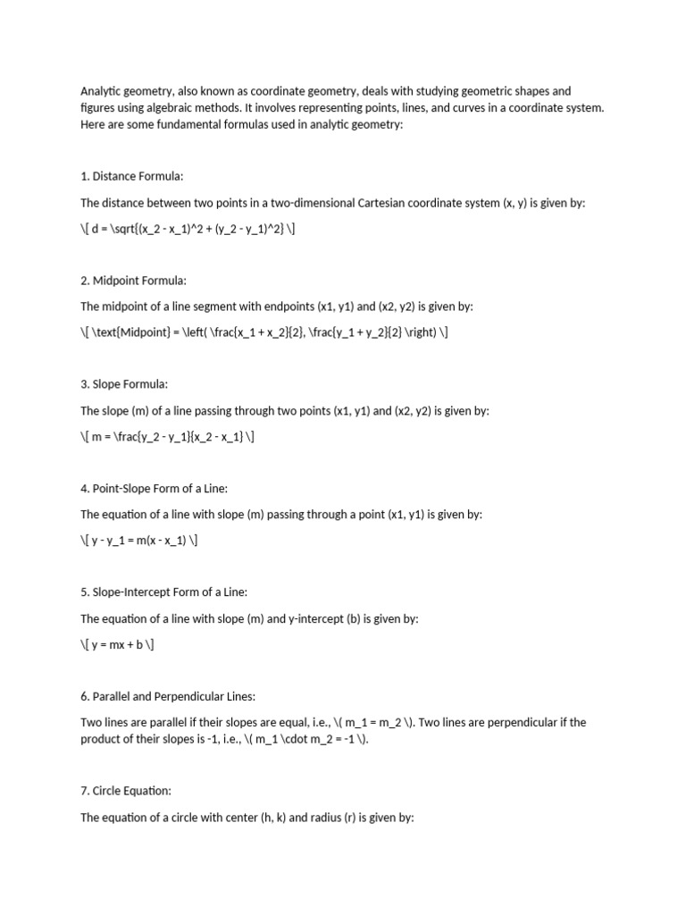 Analytic Geometry 2 | PDF