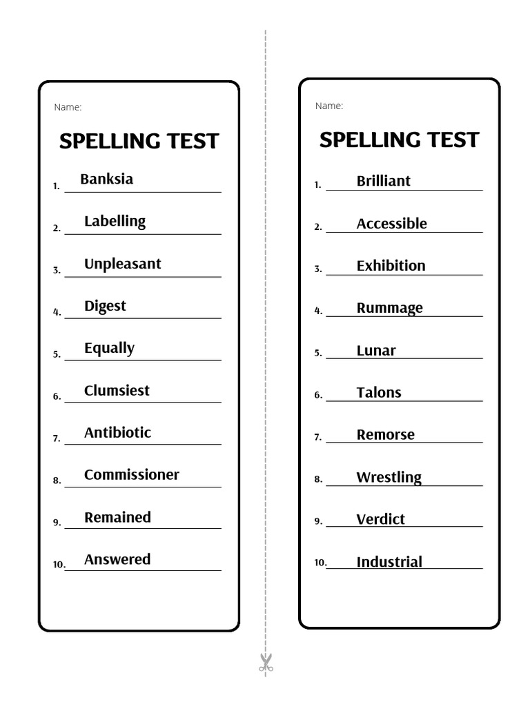 Spelling Test Year 7 Week 15-27 | PDF