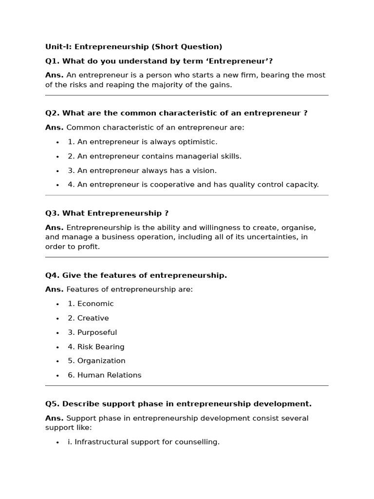 PME Question Short Questions | PDF | Entrepreneurship | Project Management
