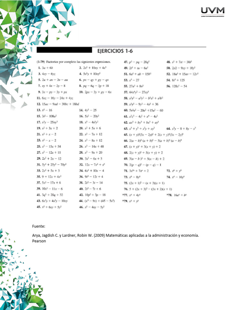 U1. Factorización | PDF