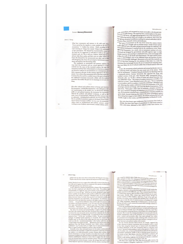 Young Memory and Monument | PDF