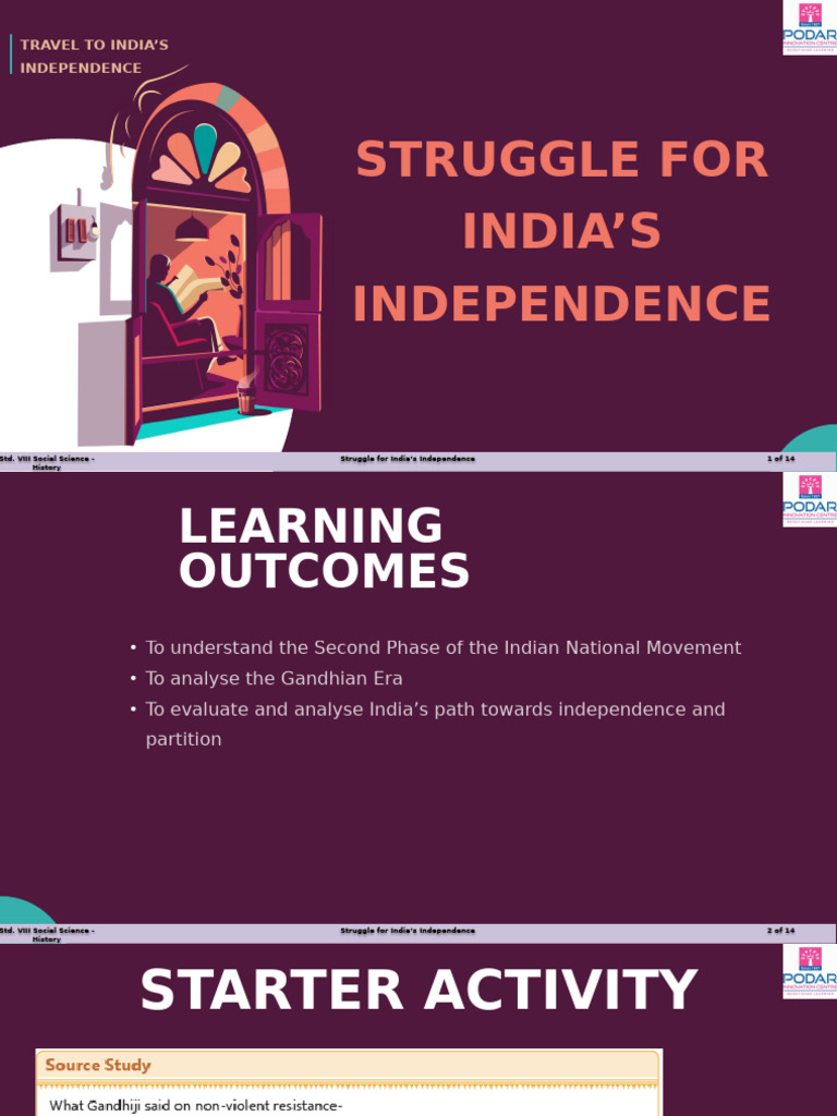 India's Independence Movement Overview | PDF | Mahatma Gandhi | Indian ...