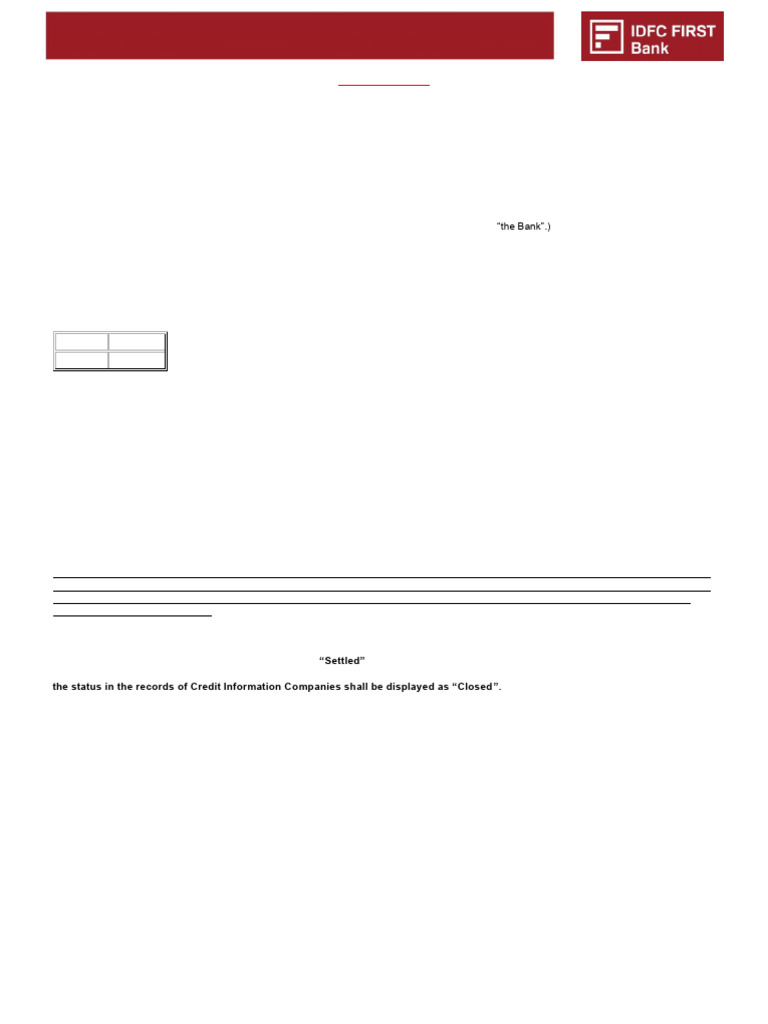 Amit Choudhary Idfc Letter | PDF | Banks | Loans